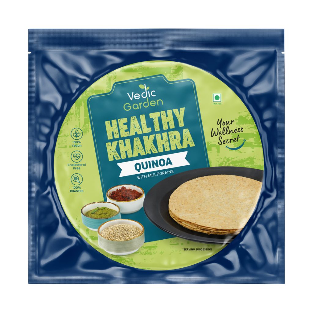 Vedic Garden Flax Seed Healthy Khakhra With Multigrains, Crispy Indian ...